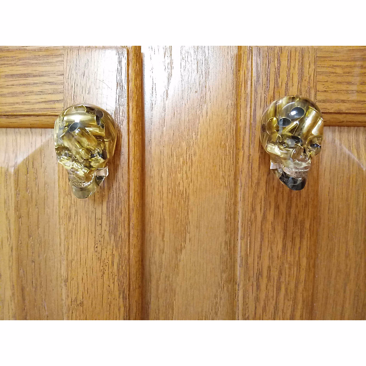 Bullet Skull Door Knobs with Real 22 Caliber Bullet Casings (Set of 2)