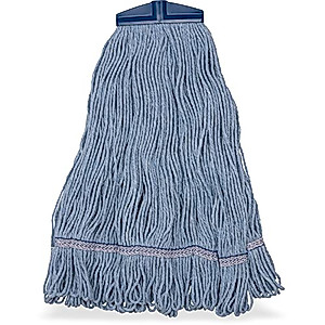 SPARTA Flo-Pac Mop Head Loop-Ended, Screw On with Acme Thread Cnct for Organized Cleaning, Blue, (Pack of 12)