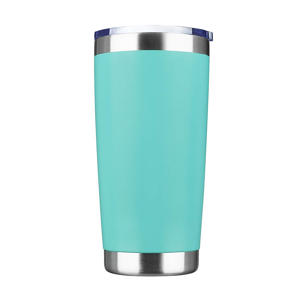 EcoMozz 20oz Tumbler Bulk Stainless Steel Vacuum Insulated Tumblers with Lid Double Wall Travel Mug Powder Coated Coffee Cup, Suitable for Ice Drinks and Hot Beverage (Light blue 1pack)