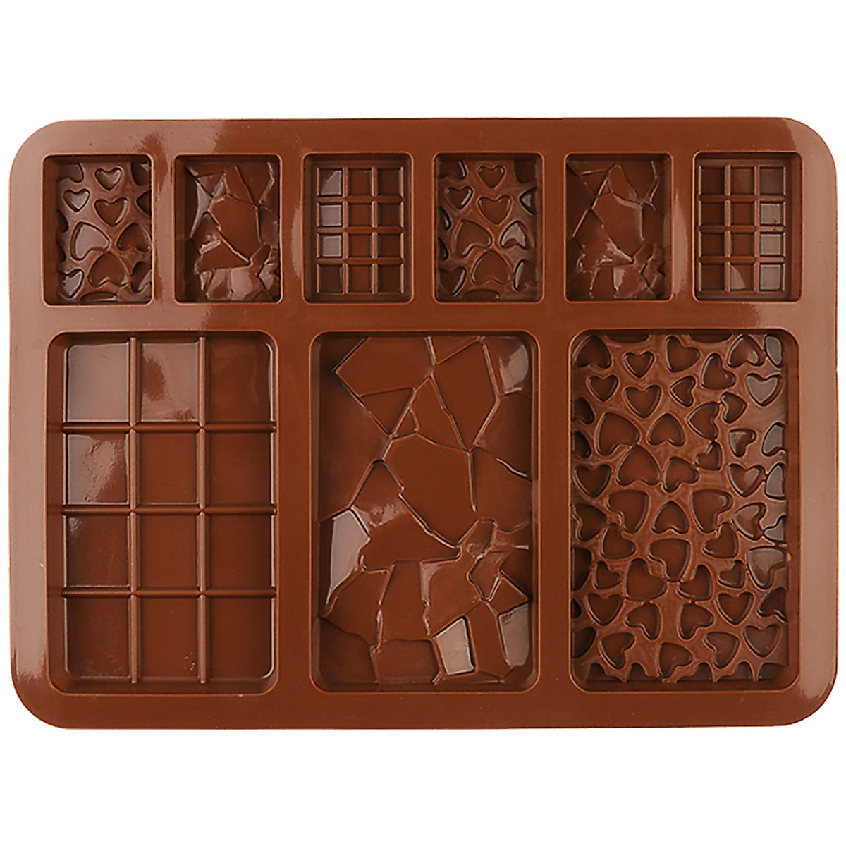 C-CO Food Grade Break-Apart Chocolate Molds, Set of 4 Packs Non-Stick Silicone Protein and Energy Bar Molds