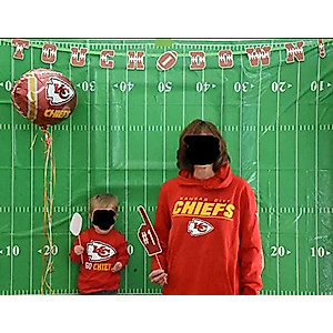 4 Pack Football Touchdown Table Cover Includes 1 Touchdown Banner Games, Playoffs, Birthdays, Tailgate, Baby Shower, Football Theme Party Supplies