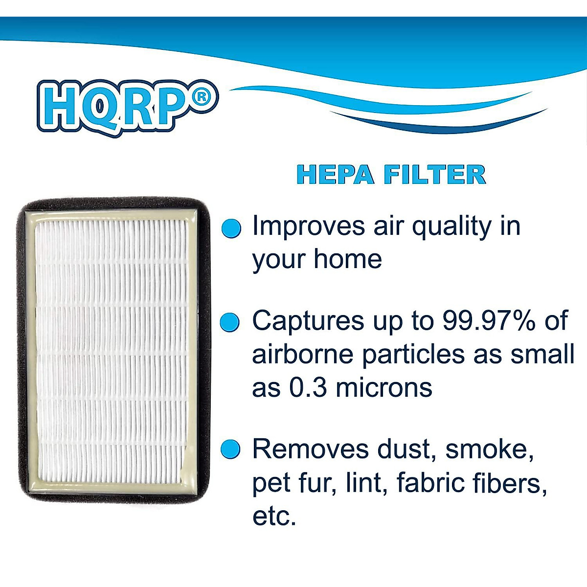 HQRP 2-pack HEPA Filter compatible with Black&Decker BXAP040 BXAP041 Table Top, parts BXFLTX FLT4010 Replacement