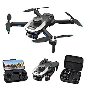 Drones with Camera for Adults and Kids,8K HD FPV Camera Drones with Carrying Case,Foldable Drones Remote Control Toys with 2 Batteries,One Key Start,Headless Mode,Speed Adjustment,3D Flips,Gifts for Boys Girls