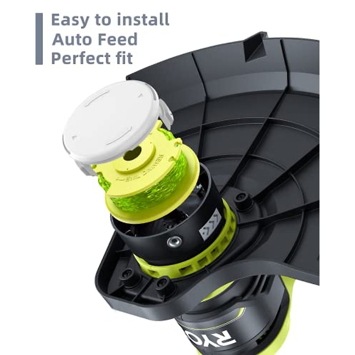 Weed Wacker String Compatible with Ryobi One Plus+ AC80RL3, 0.08'' String Trimmer Line,Weed Eater String Compatible with Ryobi 18V, 24V, 40V Trimmers(6 Replacement Spool, 1 Trimmer Cap Cover)…