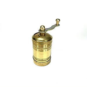 Small Pocket Pepper Mill 3 Brass Vintage Style