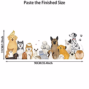 Pet Wall Stickers Peel and Stick Puppy Dog Wall Decals Cute Animal Nursery Wall Decor Baby Kids Bedroom Art Decoration