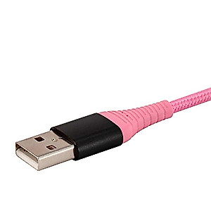 Monoprice - 138320 USB 2.0 Type C to Type A Charge and Sync Cable - 6 Feet - Pink, Durable, Kevlar-Reinforced Nylon-Braid - AtlasFlex Series