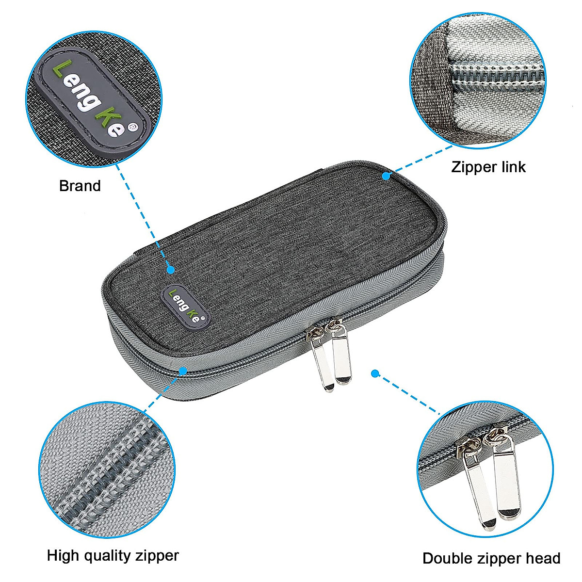 YOUSHARES Insulin Travel Case - Insulin Cooler Bag for Pen, Medicine, Pen Glucose Meter and Other Diabetic Supplies（Grey,Bag Only