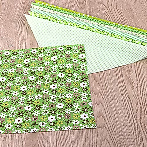 Healifty Cotton Cloth Craft Fabric Scraps 6pcs Cotton Craft Fabric Bundle Squares Patchwork Cloth for DIY Sewing Quilting Scrapbooking (Green) Felt Sewing Squares Quilting Precut Squares