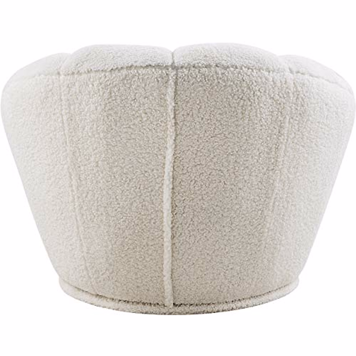 Meridian Furniture Dream Collection Modern | Contemporary Faux Sheepskin Fur Swivel Accent Chair, 34" W x 32.5" D x 25" H, White