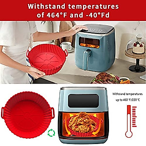 UOUYOO Air Fryer Silicone Liners,2 pack Air Fryer Silicone Pot Fits 3QT 4QT 5QT Air Fryer,Reusable Non Stick Air fryers Basket Oven Accessories, Replacement of Flammable Parchment Liner Paper