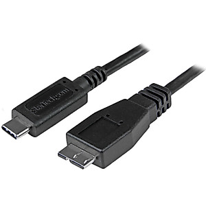 StarTech.com USB C to Micro USB Cable 0.5m - USB 3.1 Type C to Micro USB Type B Cable - Micro USB 3.1 to USB-C - Thunderbolt 3 Compatible (USB31CUB50CM)
