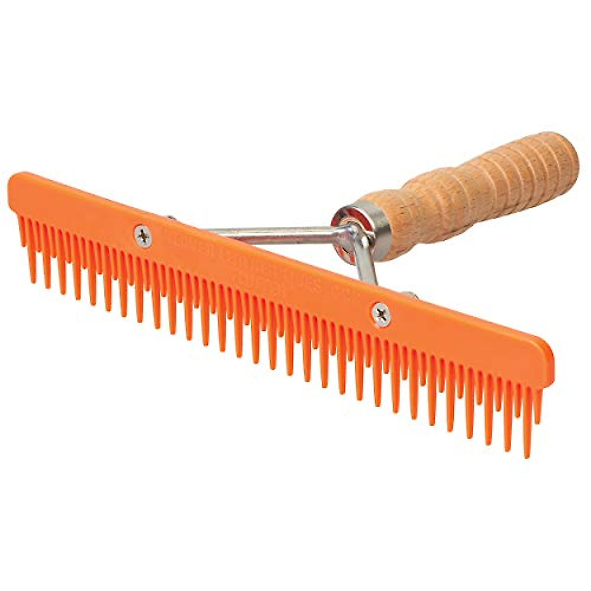 Weaver Livestock Fluffer Comb with Wood Handle and Replaceable Plastic Blade, Orange