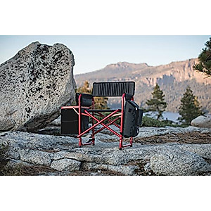 ONIVA - a Picnic Time Brand Fusion Original Design Outdoor Folding Chair, Gray with Red Frame , 33 x 7 x 21