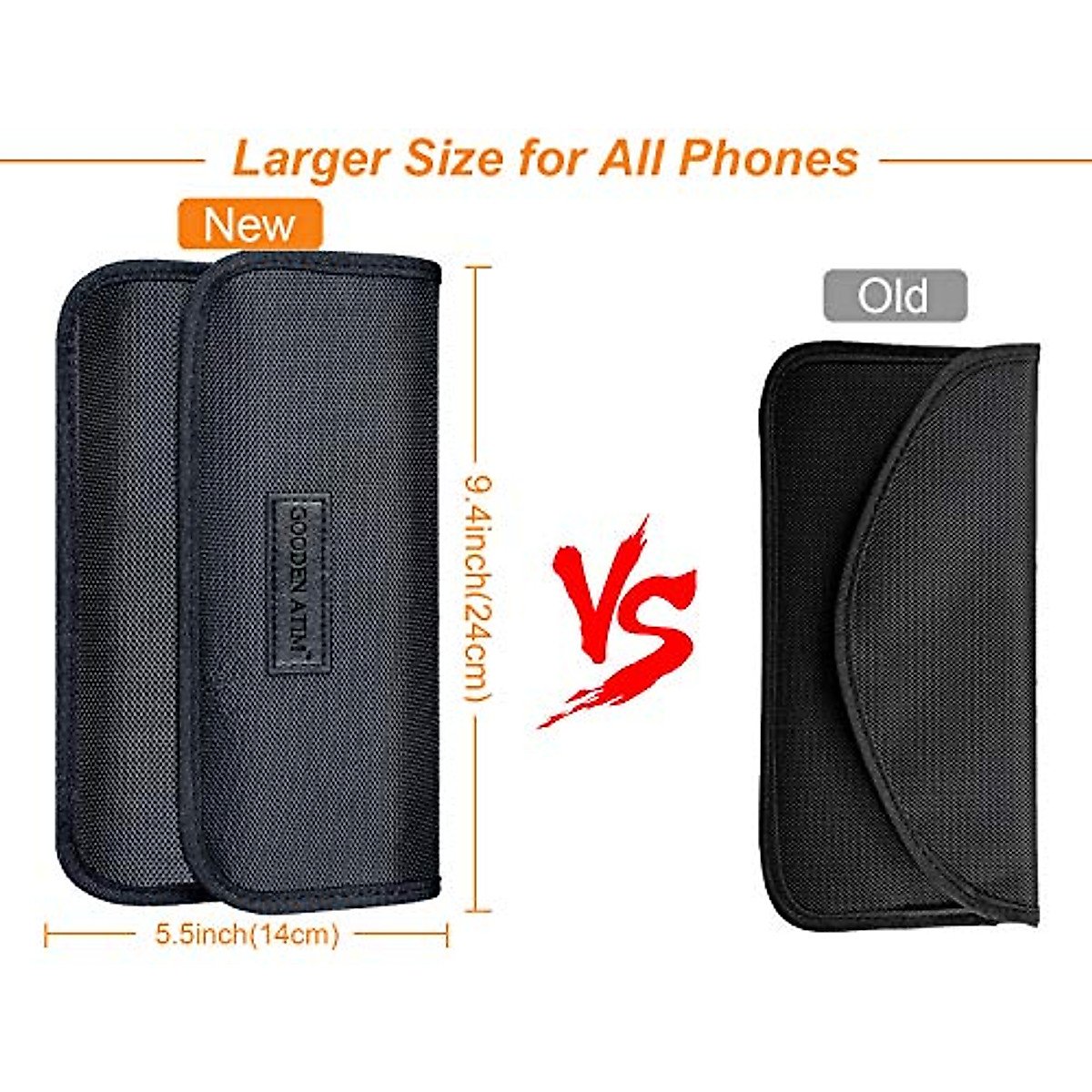 Larger Faraday Pouch[2 Pack&9.4x5.5in Size for All Phones], Faraday Bag Cage, RFID Signal Blocking Bag for Phones Privacy Protection and Car Key FOB, Anti-Tracking (Upgraded)