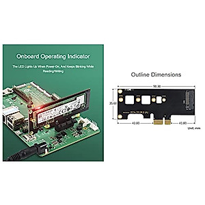 waveshare PCIe to M.2 Adapter Supports Raspberry Pi Compute Module 4 Adapter for NVMe Protocol M.2 Faster Reading/Writing Improving Efficiency