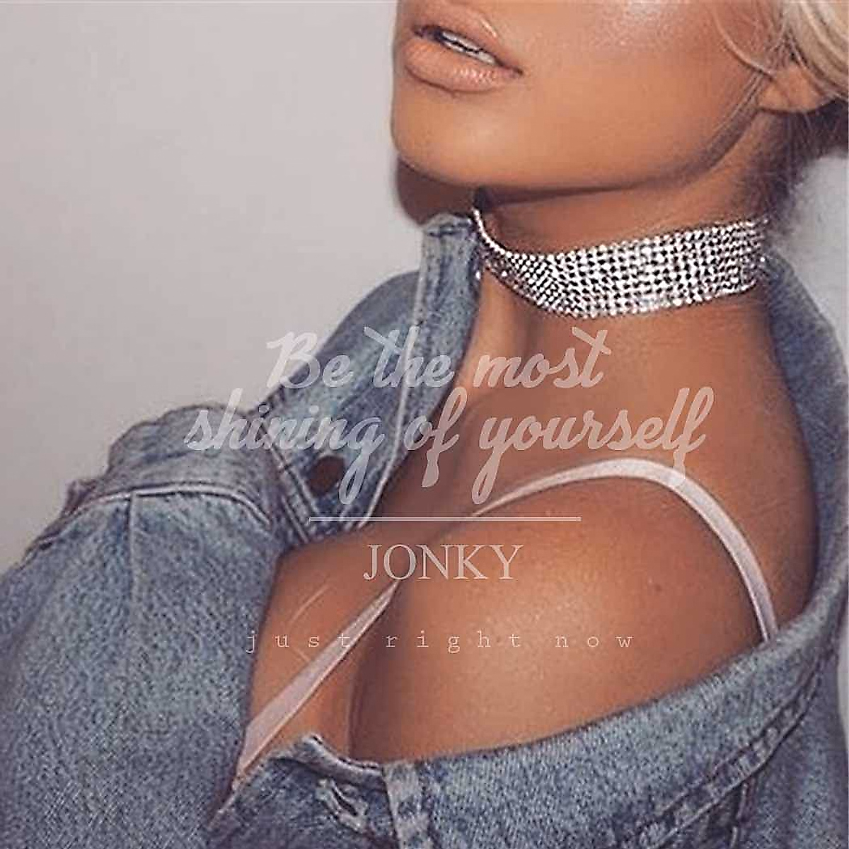 JONKY Rhinestone Choker Necklace Silver Crystal Necklaces 8 Row Chokers Sparkly Neck Chain Collar Prom Jewelry for Women