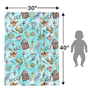 Harry Potter Lightweight Baby Blanket, 30"X40", Water Color Pattern Unisex for Infants Girls & Boys