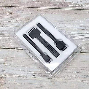Citian Leather Round Hole Punching Tool 5mm 2/4/6 Claw Tooth Set for DIY Leather Craft (Black)