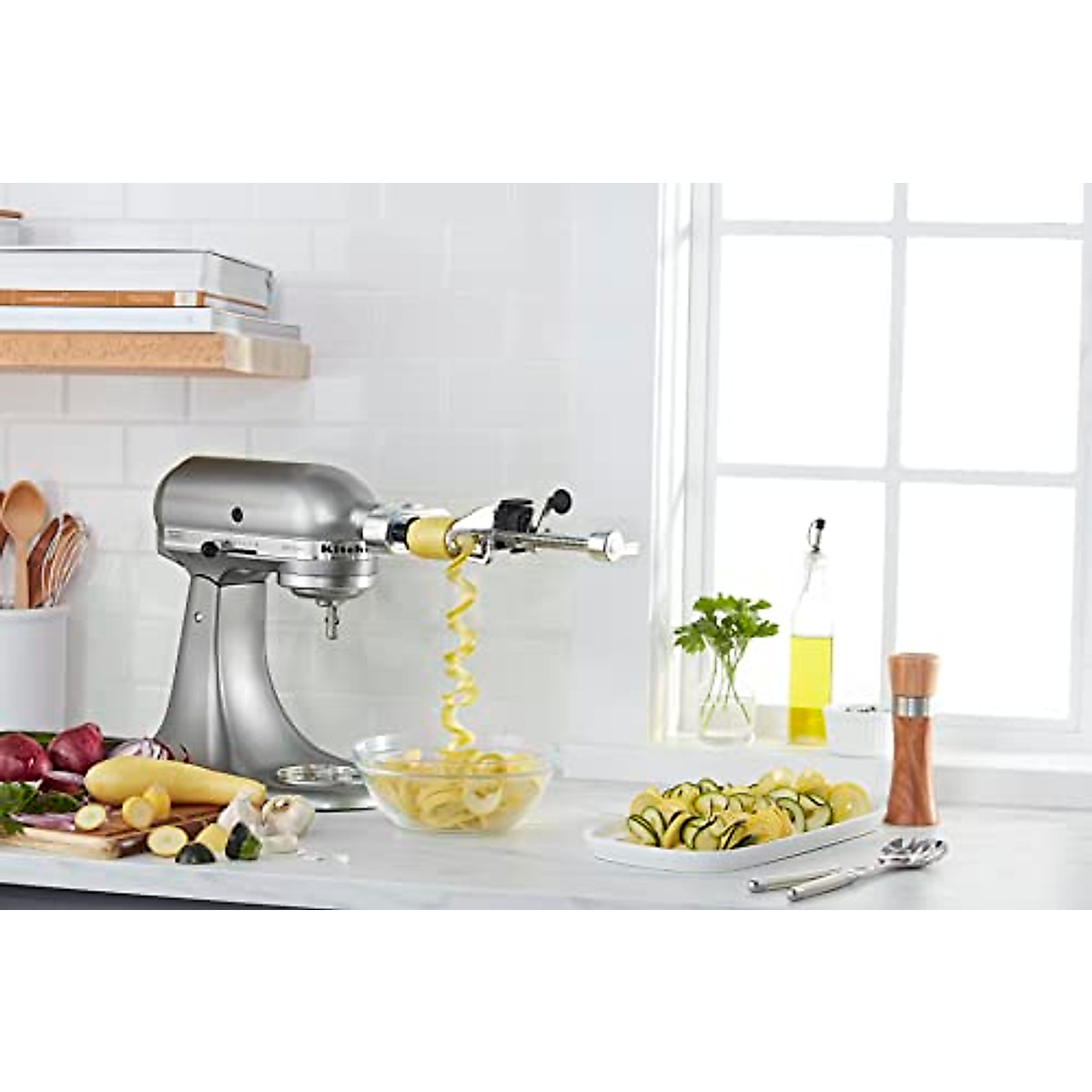 KitchenAid Fruit and Vegetable Spiralizer Attachment Stand Mixer, Polished Aluminum
