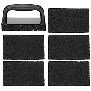 Happyyami Food Scraper Tool 1 Set Barbecue Rack Cleaning Brush BBQ Grate Cleaner Sponge Heavy Duty Griddle Scouring Pad Grill Rack Oil Remover for Home Kitchen Food Scraper