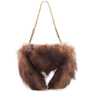 BURBERRY Dark Brown Ladies Faux Fur Olympia Bag