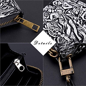 Women's Clutch Wallet Ladies Zip Around Bifold Long Purse Travel Phone Card Holder Organizer Wrist Strap (Venus)
