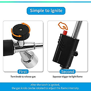 Weed Torch Propane Burner,Blow Torch ,50,000BTU,Gas Vapor, Self Igniting , with Flame Control Valve and Ergonomic Anti-slip Handle