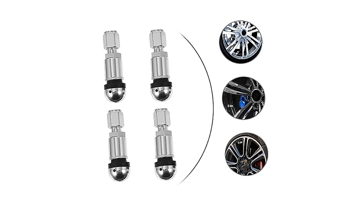 Milisten 4 Pcs Aluminum Alloy Valve Stems for Car & Motorcycle Tires