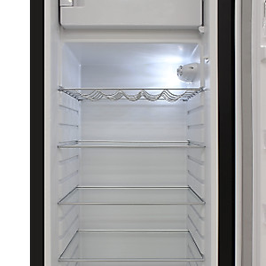 BRAMA Retro Fridge with Top Freezer 9.9 Cu.Ft. Full Refrigerator for Apartment, Condo, House, Kitchen, 24-Inch, Black