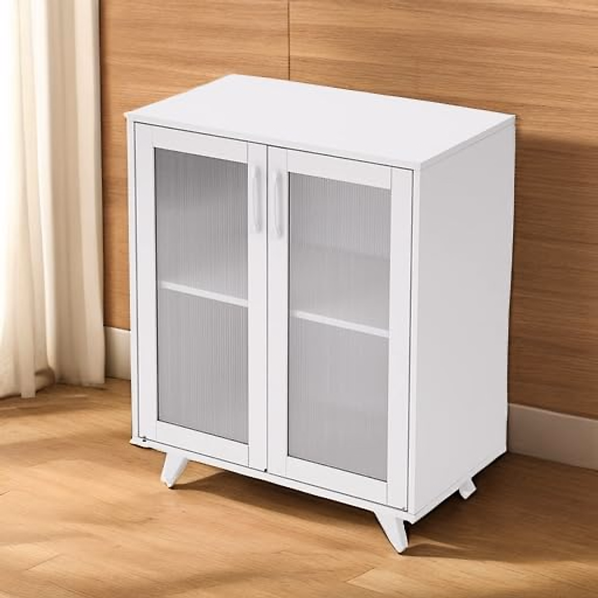 Panana Kitchen Buffet Server Table Accent Sideboard Cupboard Server Buffet Console Table with Doors Cabinet (27inch, White)