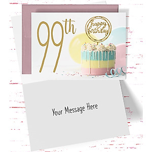 Audacious Cards 99th Birthday Card - Beautiful 99th Birthday Card for Women, For Her for 99 Year Old Birthday