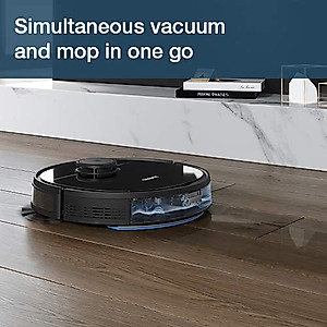 Ecovacs DEEBOT OZMO 920 2in1 Mopping Robotic Vacuum with Laser Navigation, No-Go Zones, Systematic Cleaning, Multi-Floor Mapping, Works with Alexa & App, Large, Black