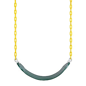 New Bounce Swing Seat - Swing Set Accessories for Outside, with Heavy Duty Rust-Proof Chain Coated in Thick Plastic for Safety and Comfort - Outdoor Replacement Swings for Kids and Adults (1 Pack)
