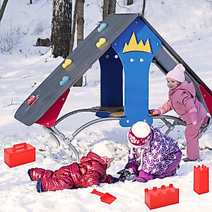 ZOOFOX 4 Pieces Sand Castle Building Kit, Sand Castle Mold Brick and Shovel, Sand Castle Toys for Kids, Summer Outdoor Activities Fun for Toddlers 3 Year and Up