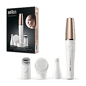 Braun Face Epilator Facespa Pro 911, Facial Hair Removal for Women, 3-in-1 Epilating, Cleansing Brush and Skin Toning with 3 extras