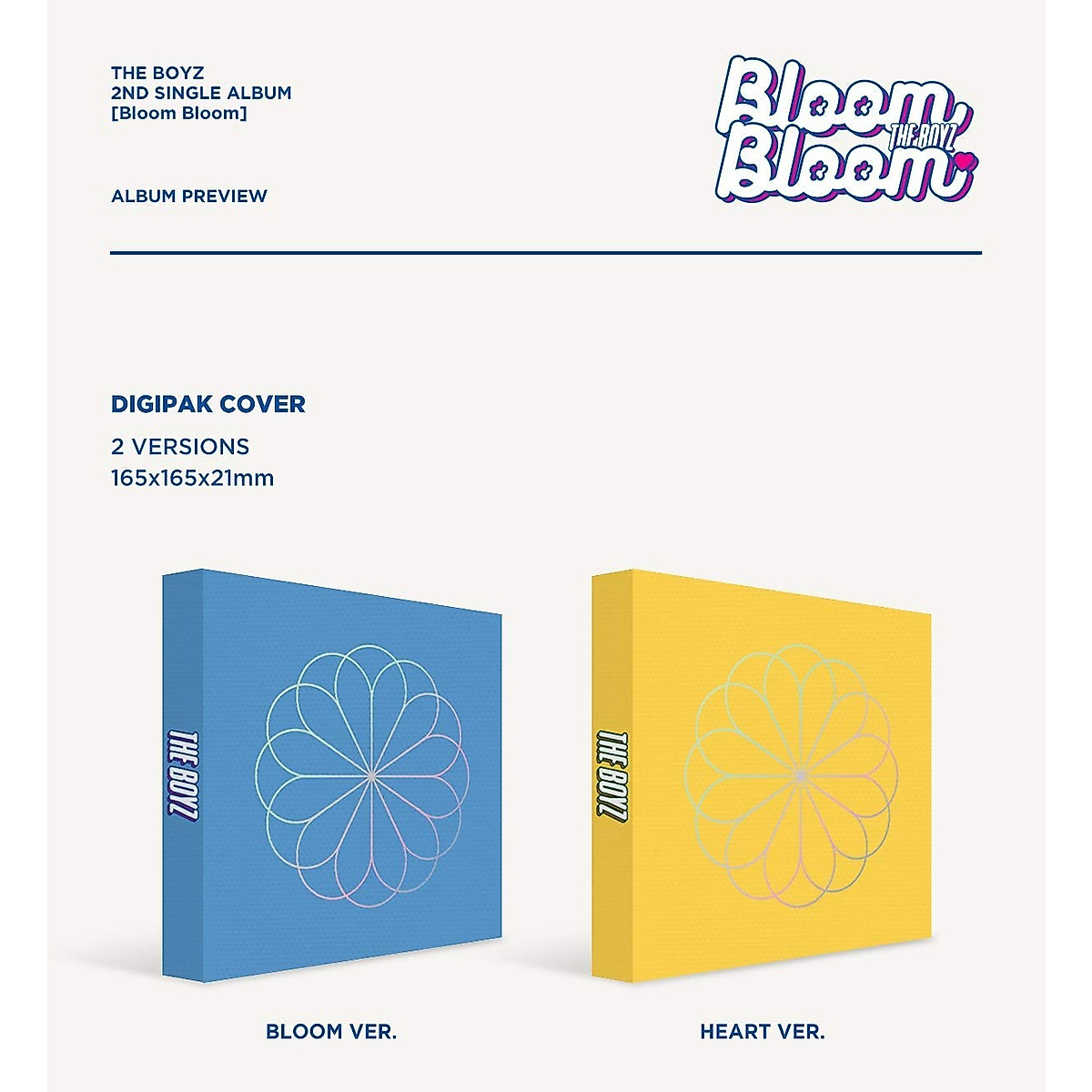 The Boyz - Bloom Bloom [Bloom ver.] (2nd Single Album) CD + 88p Photobook + POP-UP Card + Name Sticker + Photo Letter + Photocard