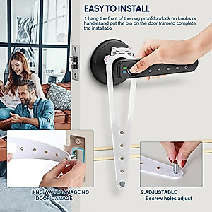 2 Pack Cat Door Holder Latch & Cat Door Stopper. 5 Adjustable Door Strap for Cats to Dog Alternative to Keep Dogs Out of Cat Litter Boxes and Food.No Cut Cat Door Interior Door