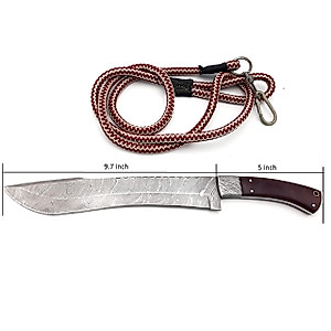 Nooraki-57 Premium Quality Outdoor/Survival/Hunting Knife - Damascus Steel 256 Layers with Genuine Leather Sheath 15 inch Full Tang