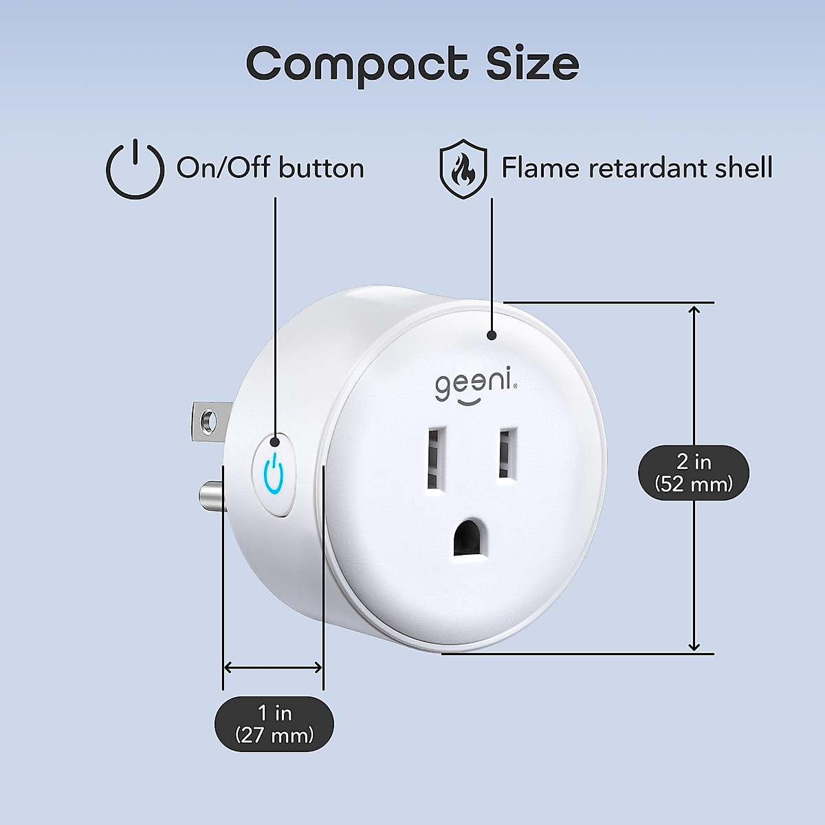 Geeni DOT Smart Wi-Fi Outlet Plug, White, (2 Pack) – No Hub Required – Works with Amazon Alexa and Google Assistant, Requires 2.4 GHz Wi-Fi