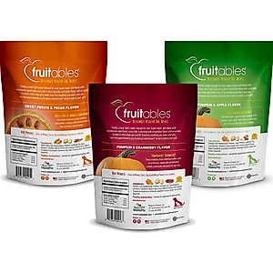 Fruitables Baked Pumpkin Dog Treats – Healthy Low Calorie Dog Treats – Free of Wheat, Corn & Soy – Training Treats for Dogs, Dog Treats, Sweet Potato Dog Treats, 7 oz (Pack of 10)