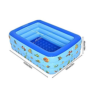 Inflatable Pool, 56" X 39"X 18" Swimming Pool for Toddlers, Adult, Kids, Infant, Full-Sized Inflatable Blow Up Kiddie Pool for Summer Swim Center, Outdoor, Garden, Backyard,