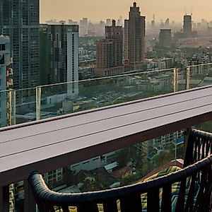 Anmutig Outdoor Bar Table 53.1 inch Counter Height Bar Metal Table with Waterproof Top for Hot Tub, Garden, Backyard, Indoor Brown