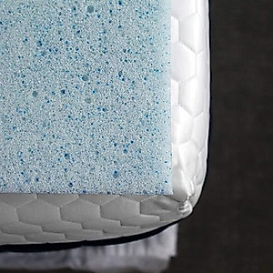 Lounj 2 Inch RV Gel Memory Foam Mattress Topper, King Short (72x75), Blue