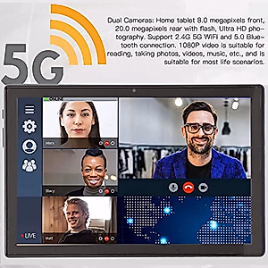 PUSOKEI Tablet PC 10in Android 12 Tablets, 6GB RAM 128GB ROM, IPS HD Touch Screen, Quad Core Processor, Dual Band WiFi, BT, 8MP & 20MP Camera, LTE 4G Calling Tablet(Blue)