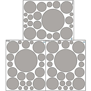 Polka Dot Wall Decals (63) Girls Room Wall Decor Stickers, Wall Dots, Vinyl Circle Peel & Stick DIY Bedroom, Playroom, Kids Room, Baby Nursery Toddler to Teen Bedroom Decoration 3"-6.5" (Grey)