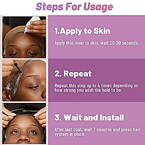 Smilco Strong Hold Waterproof Lace Wig Glue - 1.3OZ Transparent Hair Adhesive for Lace Front Wigs, Super Hold Waterproof Glue, Easy to Remove & Quick Dry