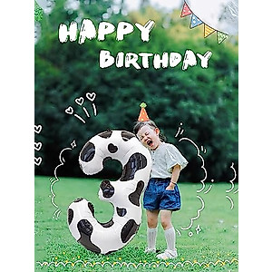 Gallasy 40-Inch Cow Print Number Balloon, Huge Cow Number 30 Foil Helium Balloon for 30th Birthday Party Decoration, 30th Anniversary, 30th Birthday Decorations for Women & Men