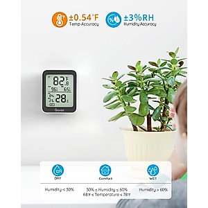 Govee Bluetooth Hygrometer Thermometer, Large LCD, Max/Min Records, 2-Year Data Storage - Black, 2 Pack