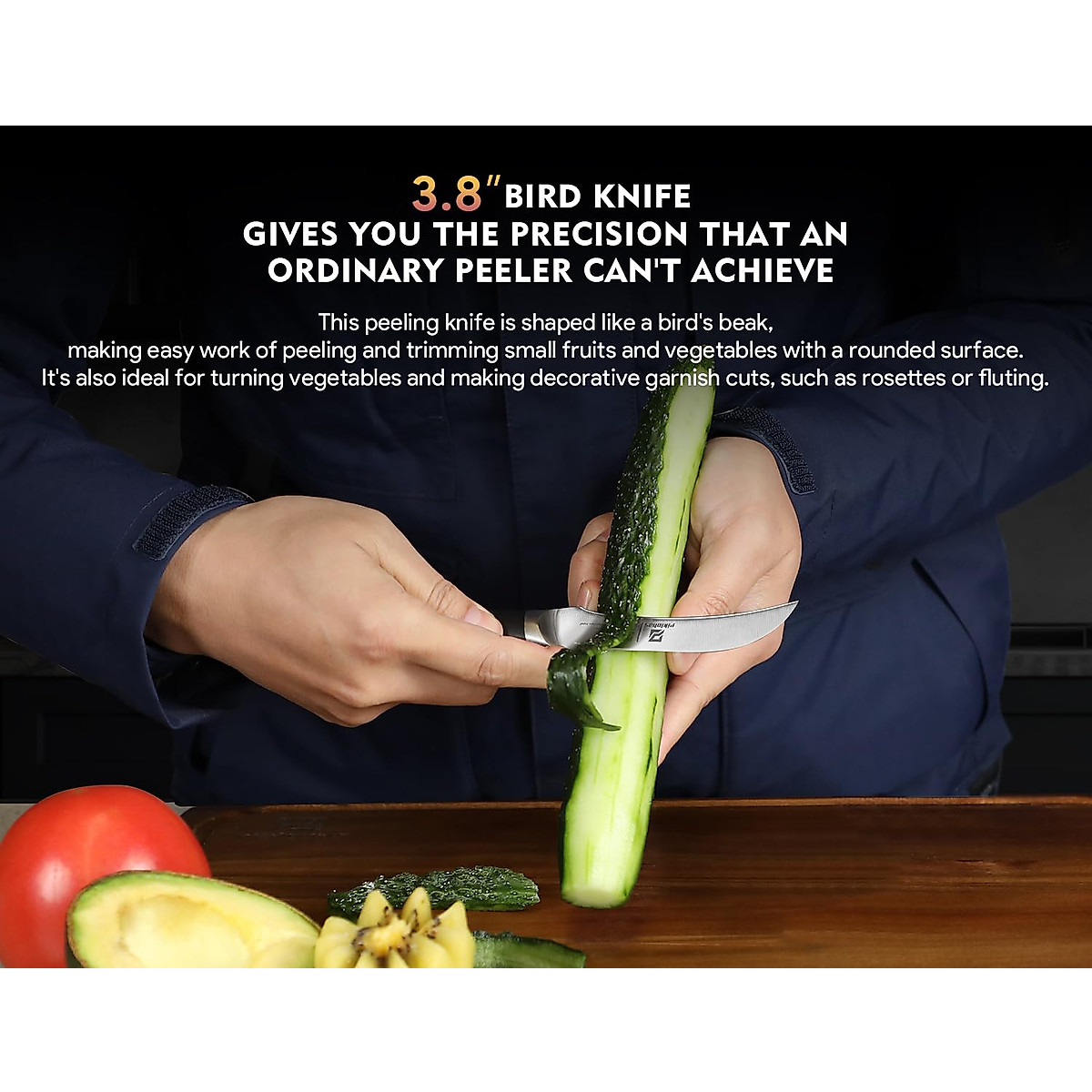 Piklohas Kitchen Knife Set, 3 Piece German High Carbon Stainless Steel Professional Chef Knife, Nakiri Knife, Bird Knife, Razor Sharp Cutting Knife With Forged Ergonomic Handle Elegant Gift Box